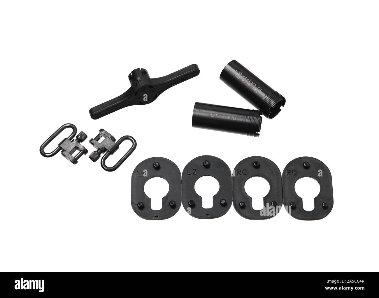 accessories for modern hunting rifle isolated on white background Stock ...