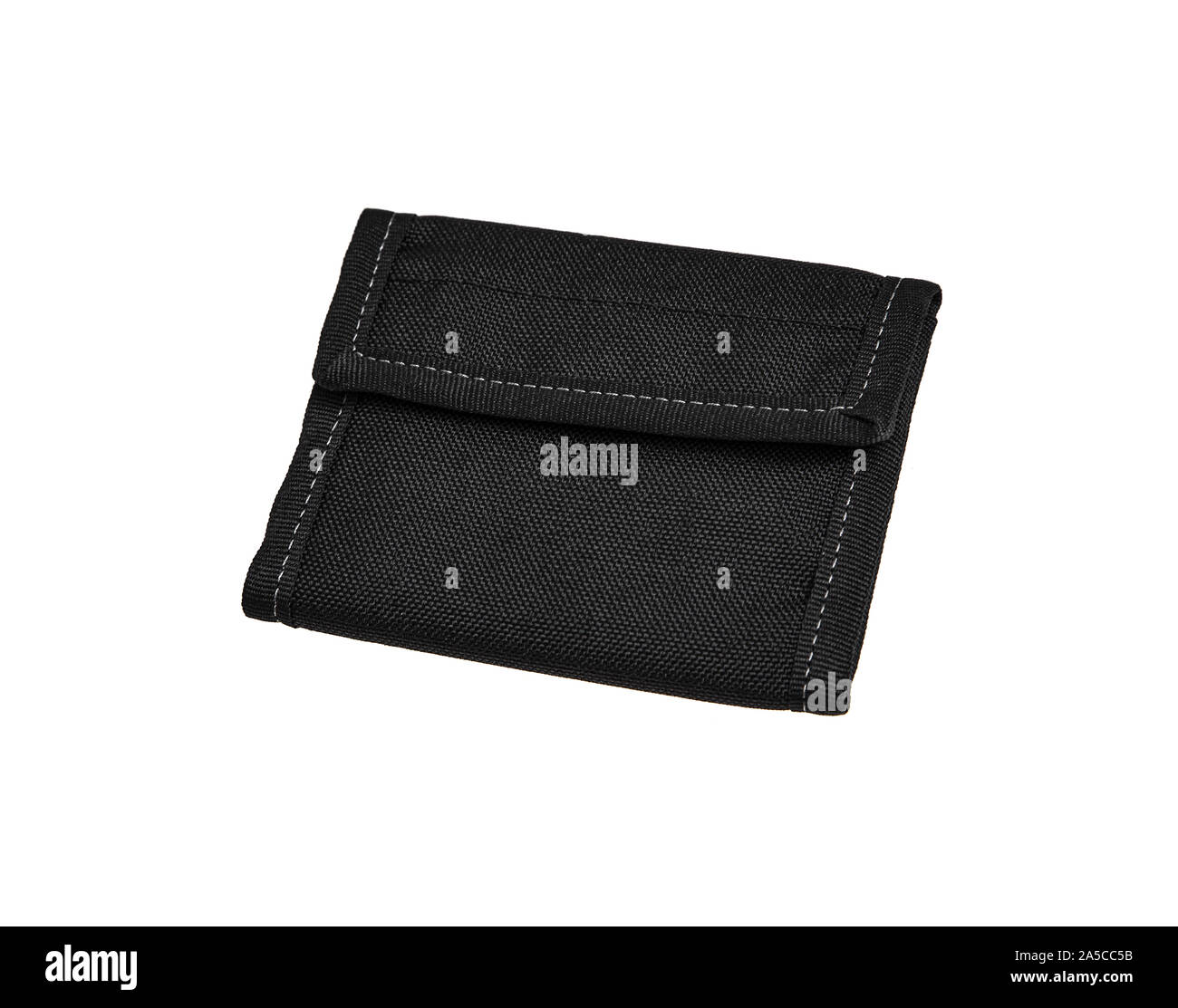 Nylon wallet. Tactical organizer. Black wallet on a white background ...