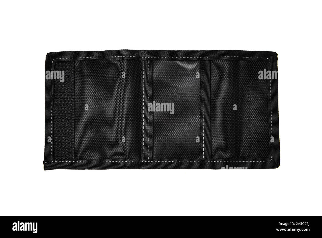 Nylon wallet. Tactical organizer. Black wallet on a white background ...