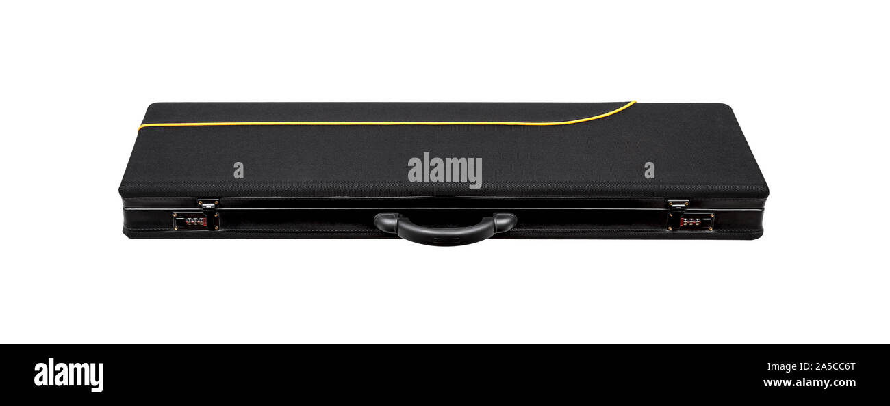 Luxury black weapon case with combination lock and leather inserts ...