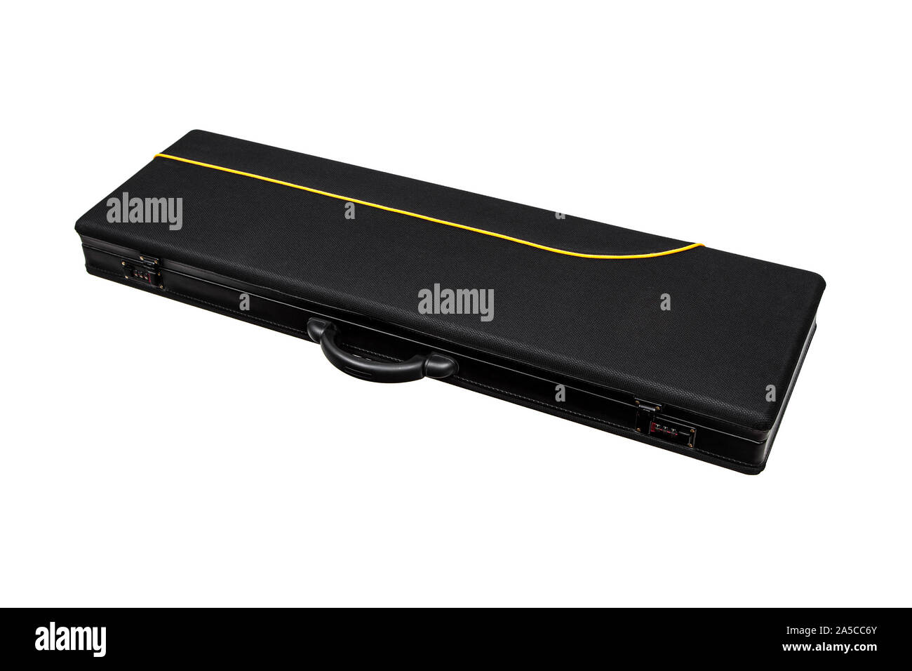 Luxury black weapon case with combination lock and leather inserts ...