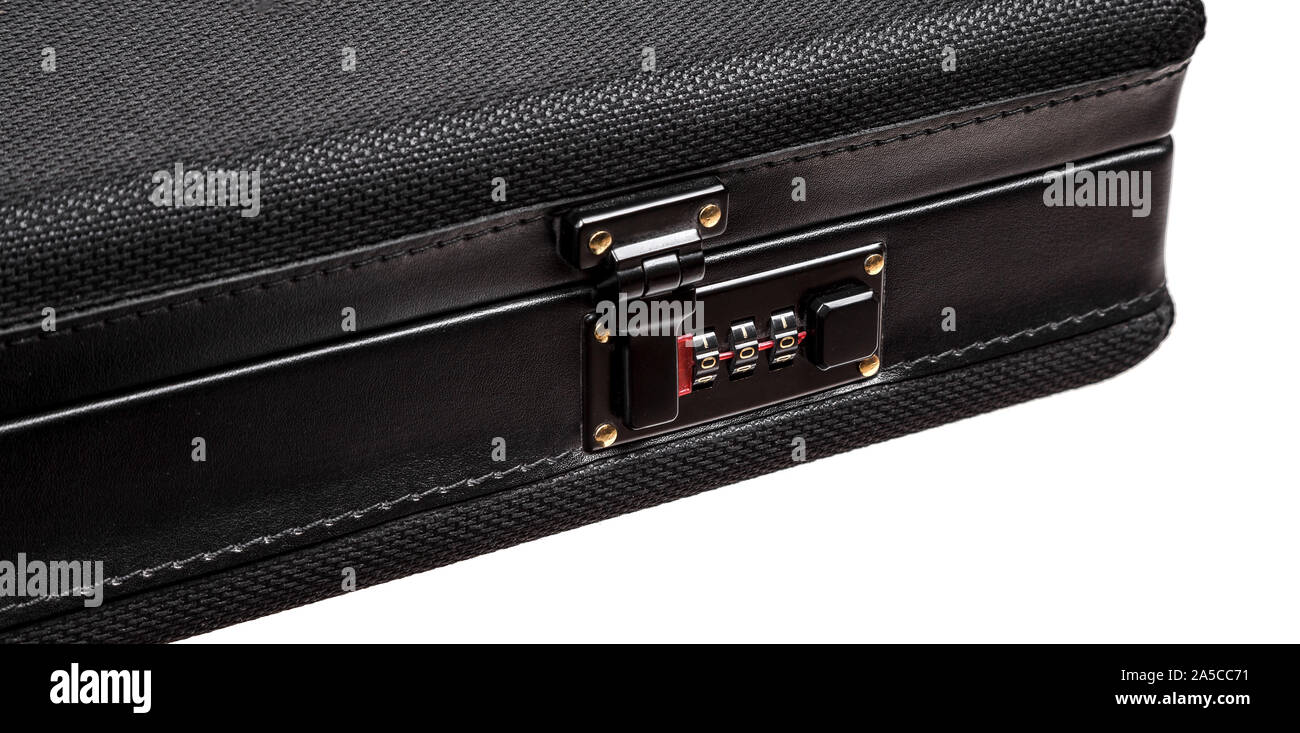 Luxury black weapon case with combination lock and leather inserts ...