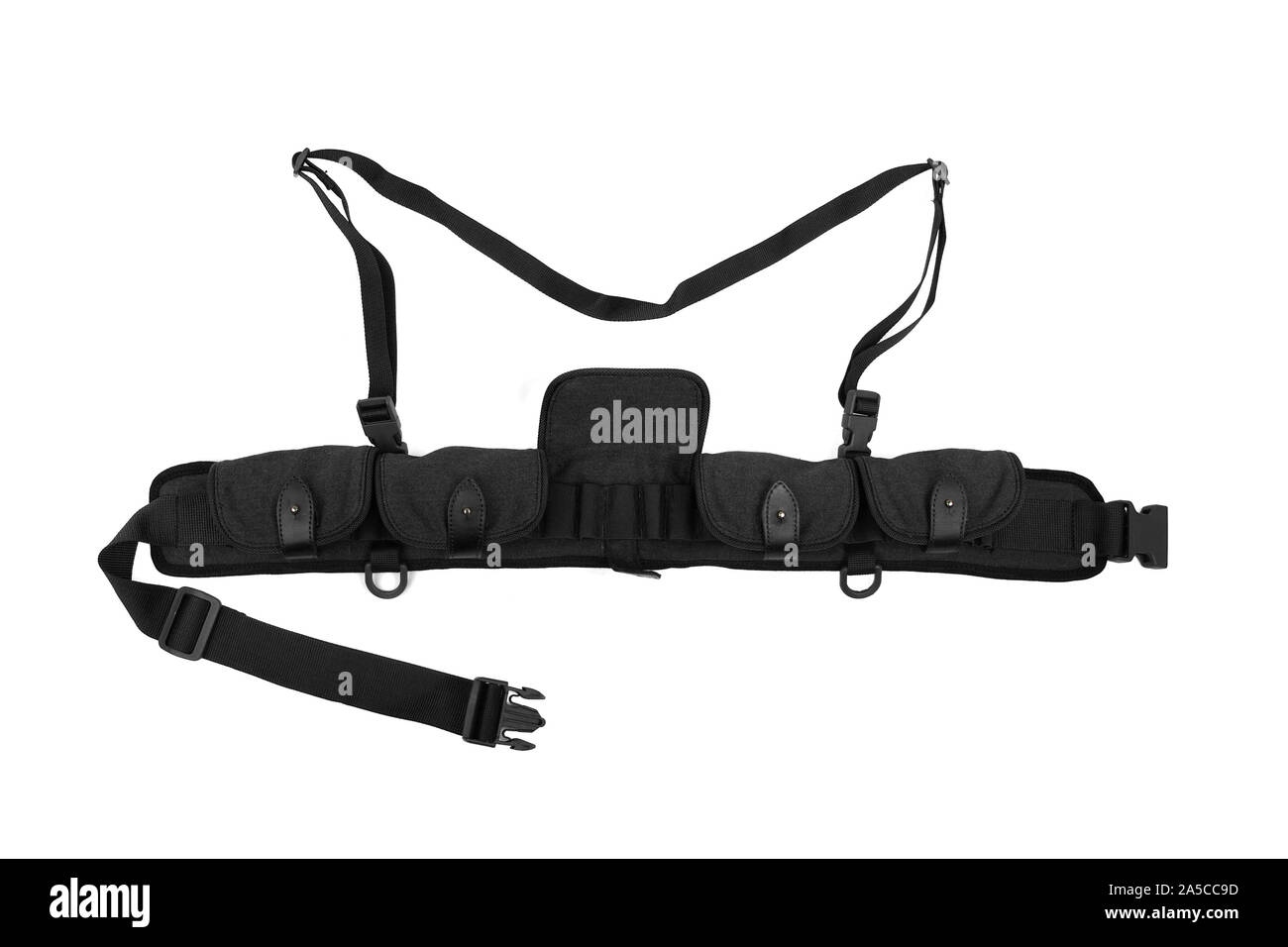Modern black bandolier isolated on a white background. Accessory for ...