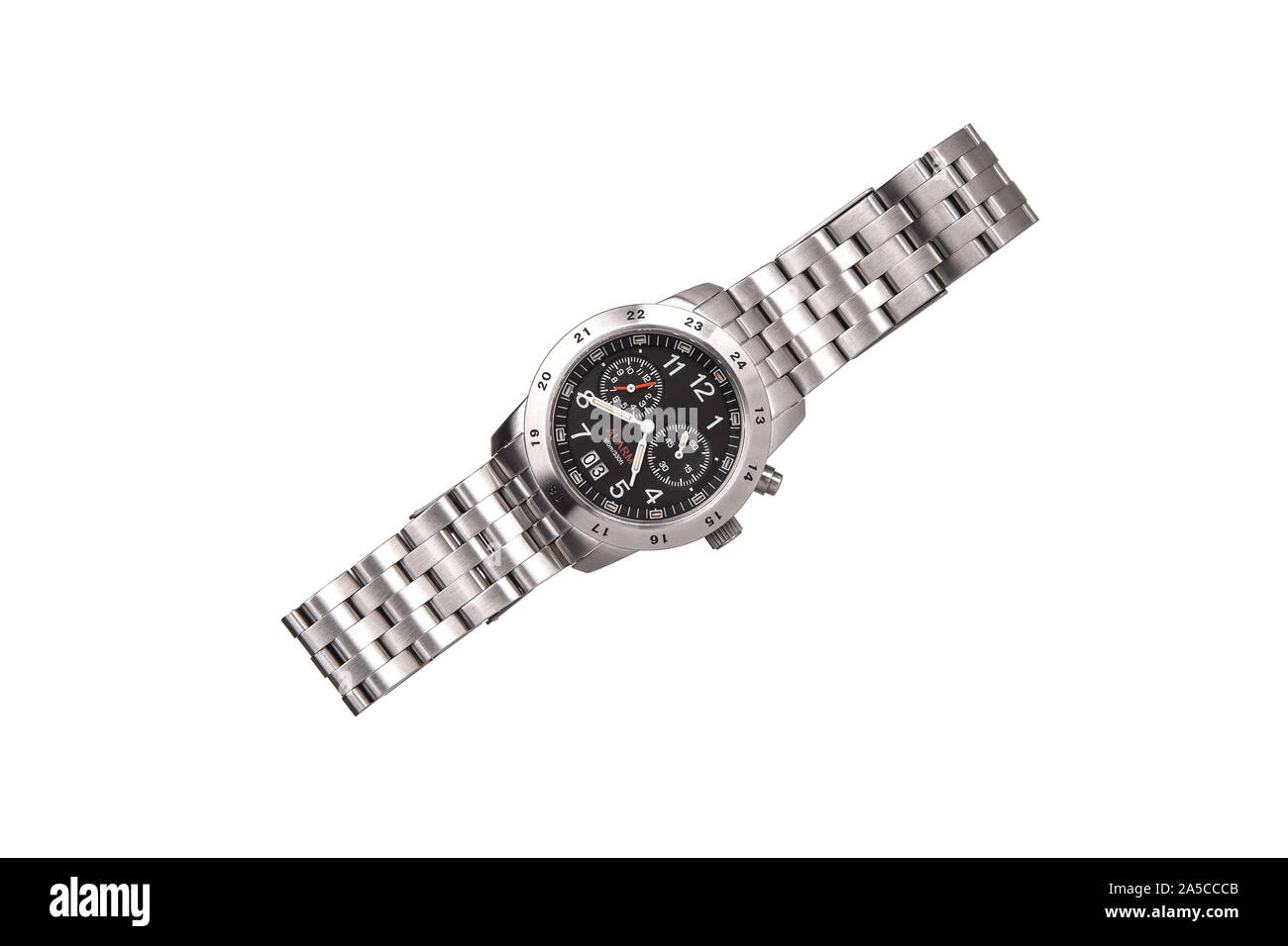 Modern men's wristwatch isolate on a white background. Chronometer ...