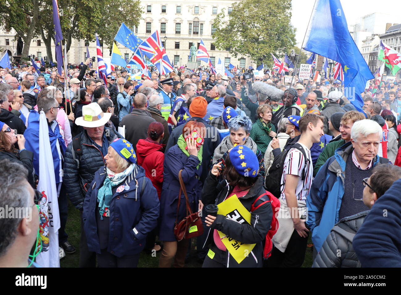Supporters of the people's vote converged on Westminster after marching ...