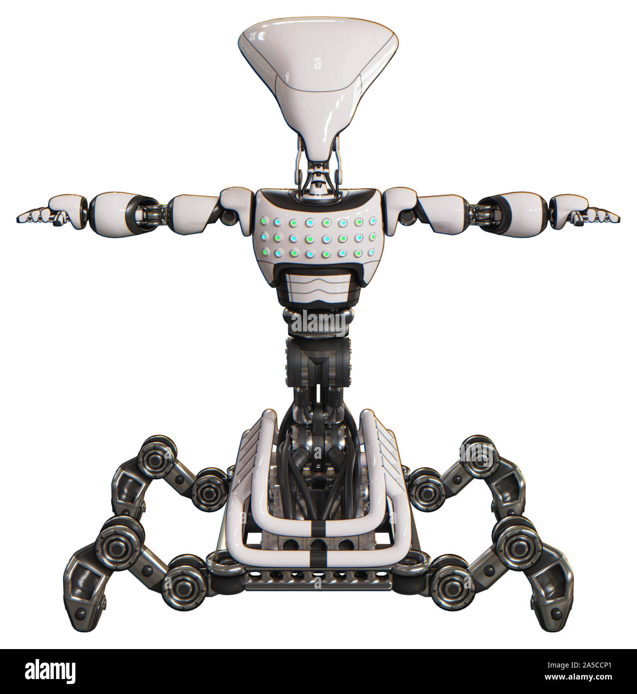 Automaton containing elements: flat elongated skull head, light chest ...