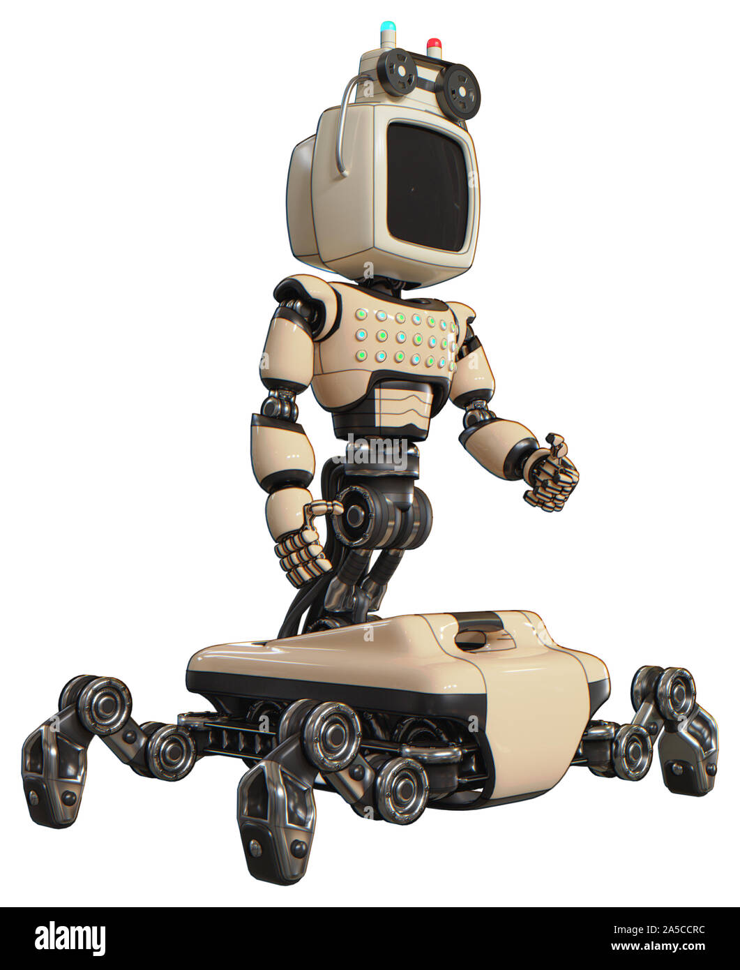 Mech containing elements: old computer monitor, old computer magnetic ...