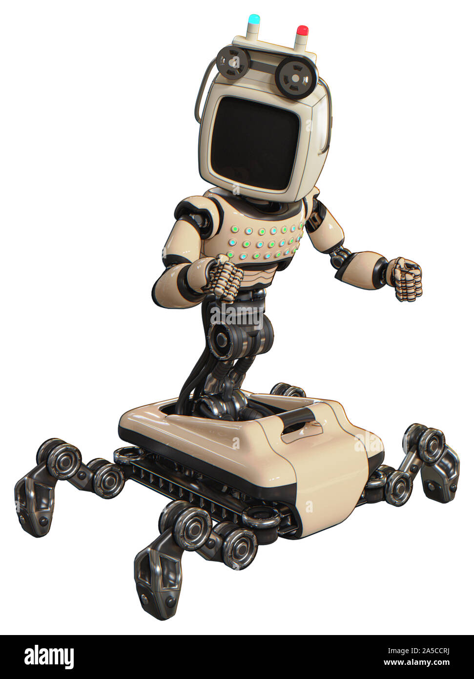 Mech containing elements: old computer monitor, old computer magnetic ...