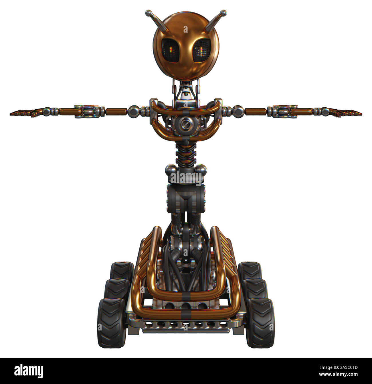 Android containing elements: grey alien style head, metal grate eyes ...