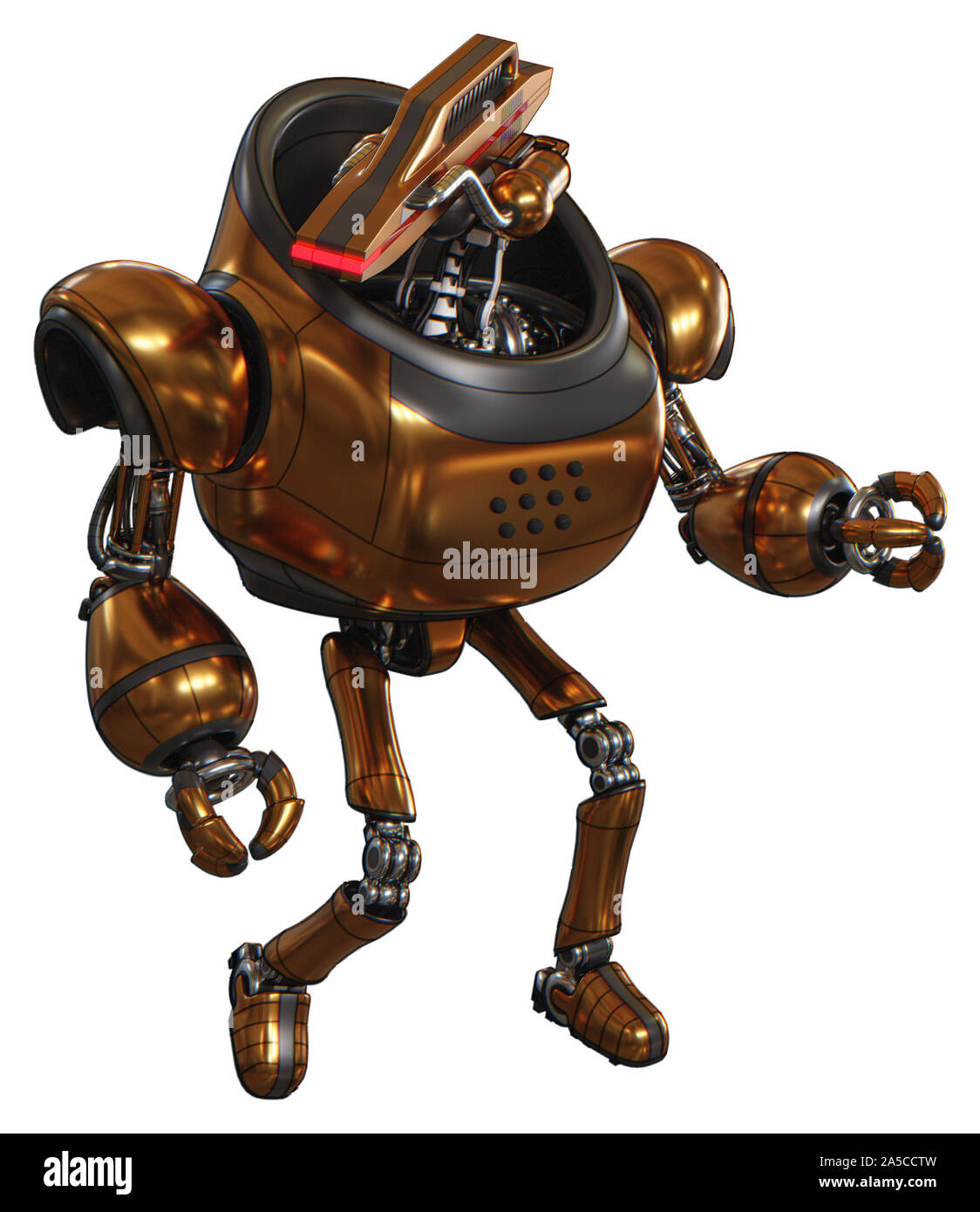 Droid containing elements: dual retro camera head, laser gun head ...