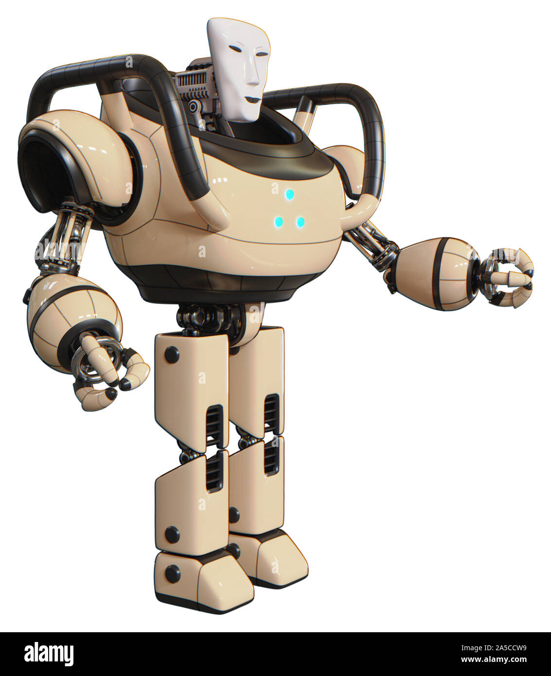 Droid containing elements: humanoid face mask, heavy upper chest ...