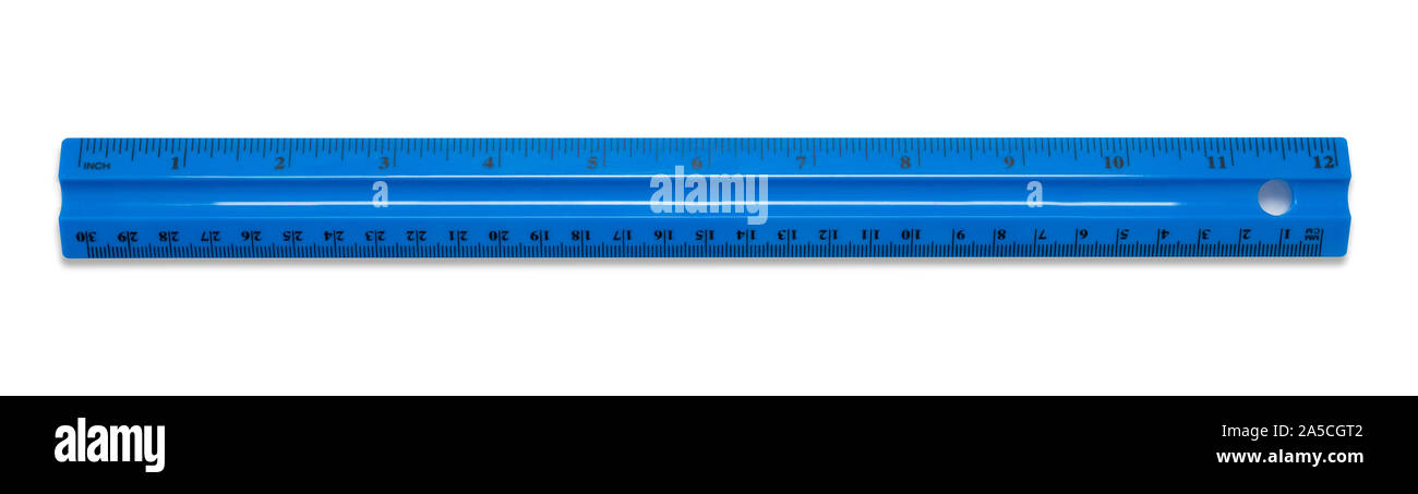 Blue plastic ruler isolated Stock Photo - Alamy