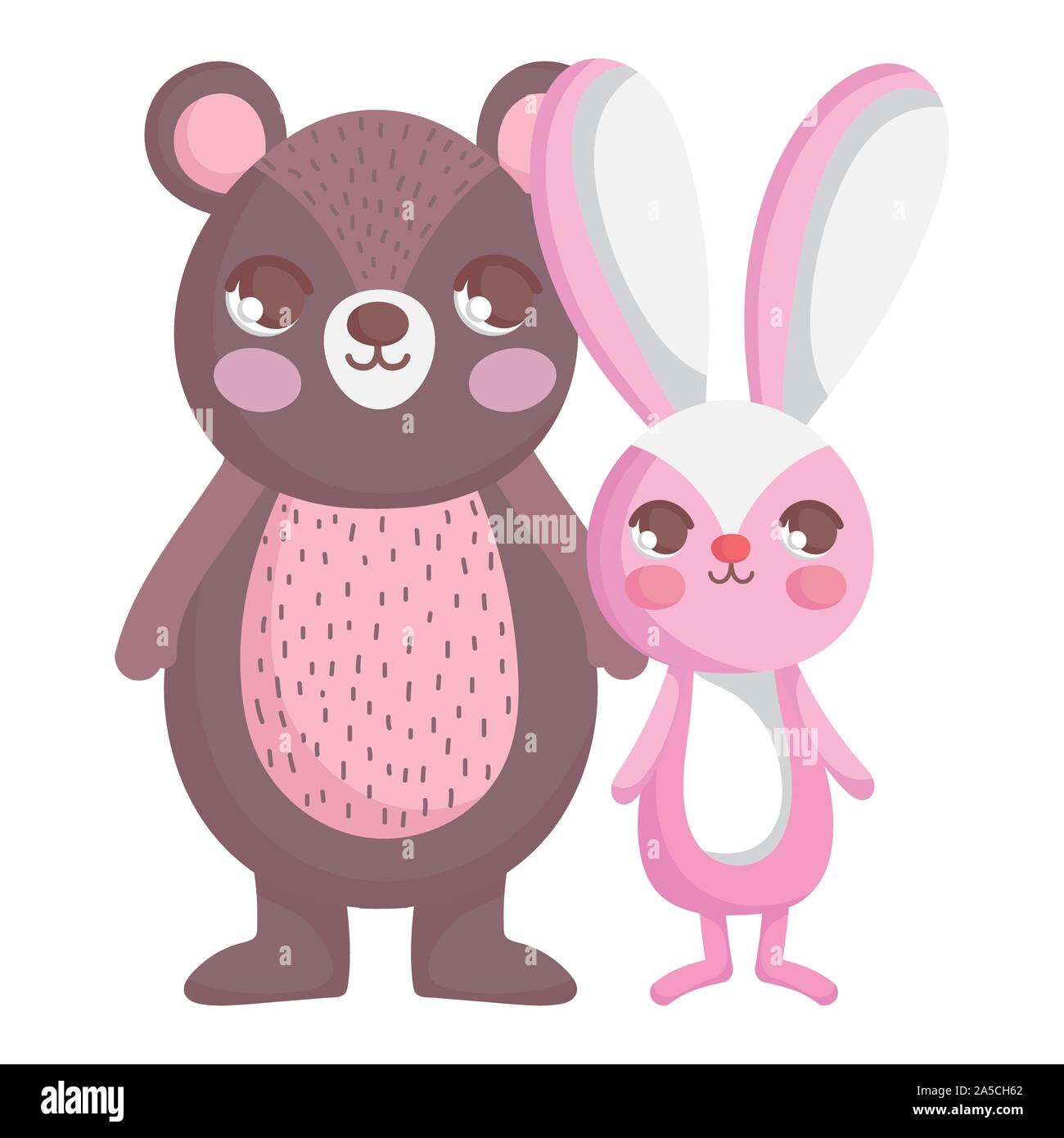 cute bear and rabbit toys decoration vector illustration Stock Vector ...
