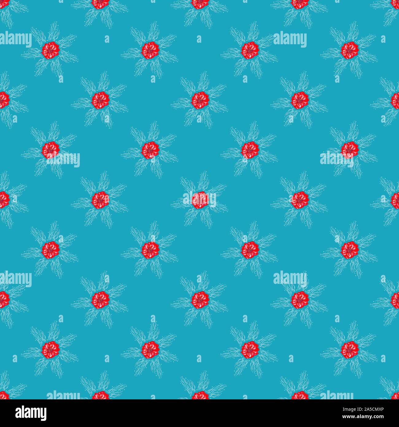 Seamless pattern of summer tropical flowers. Floral botanical flower ...