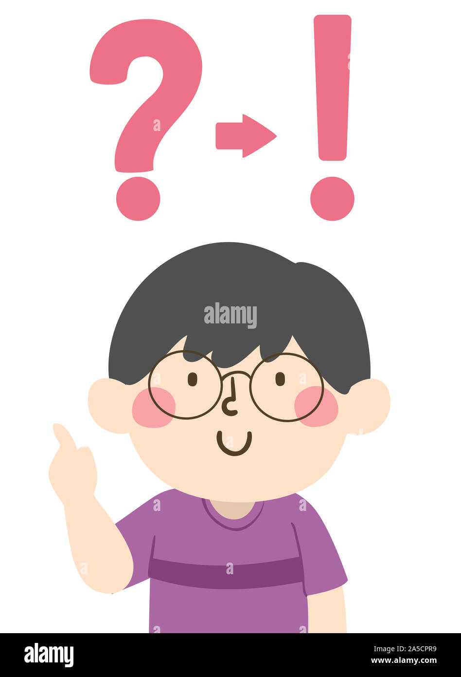 Illustration of a Kid Boy Pointing Up with a Question Mark Pointing to ...