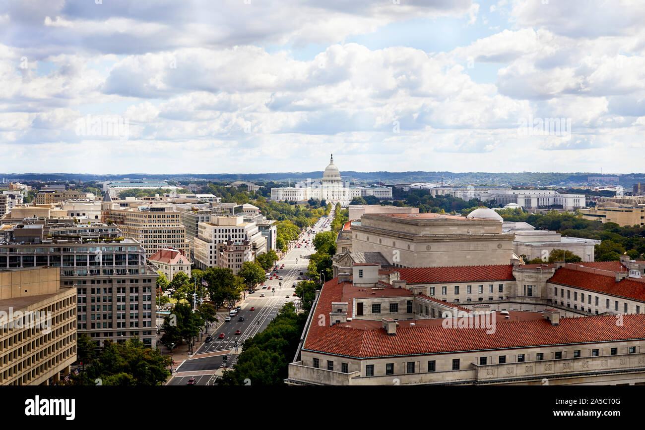 Washington, DC, USA - September 18, 2019: photograph overlooking ...