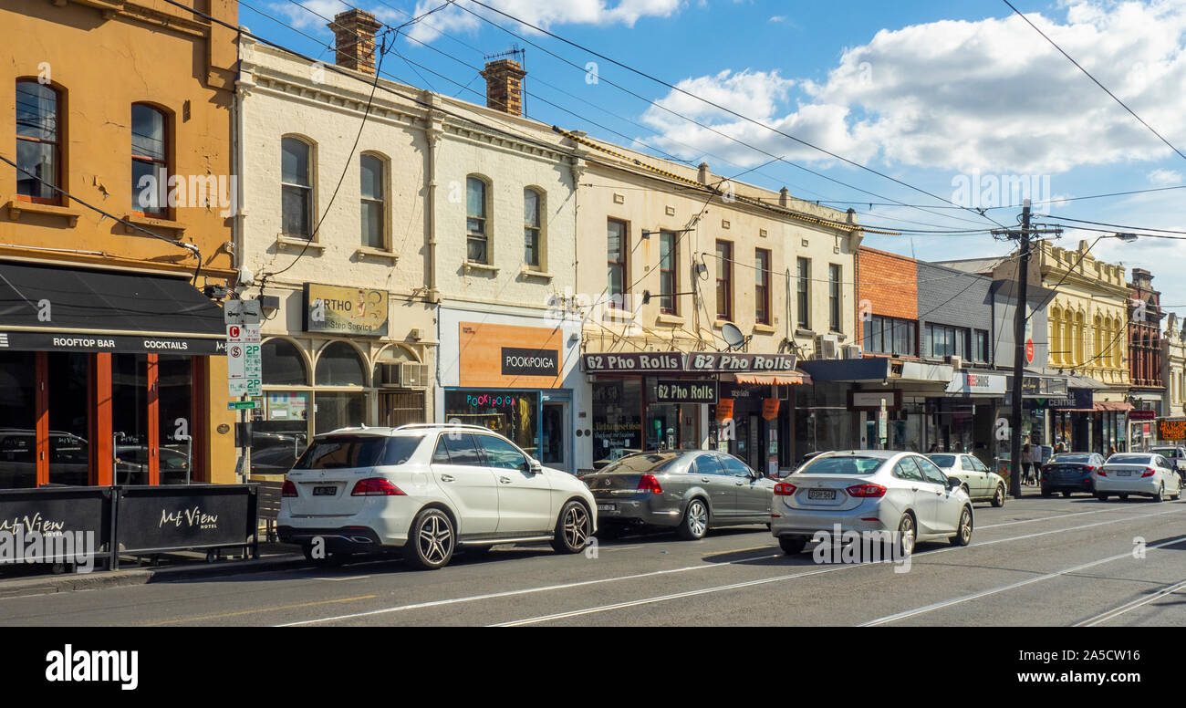 Traffic along Bridge Road Richmond Melbourne Victoria Australia Stock ...