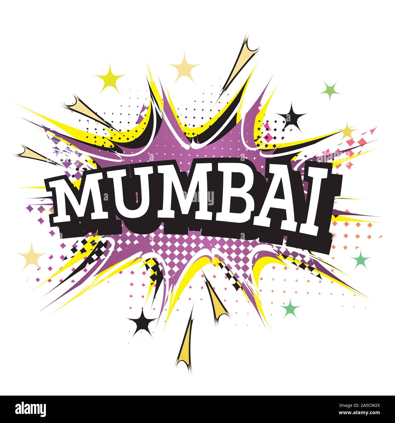 Mumbai Comic Text in Pop Art Style Isolated on White Background. Vector ...