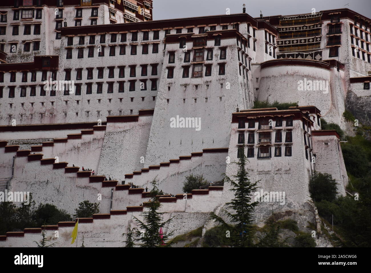 View of the windows of Potala palace, once used as winter palace for ...