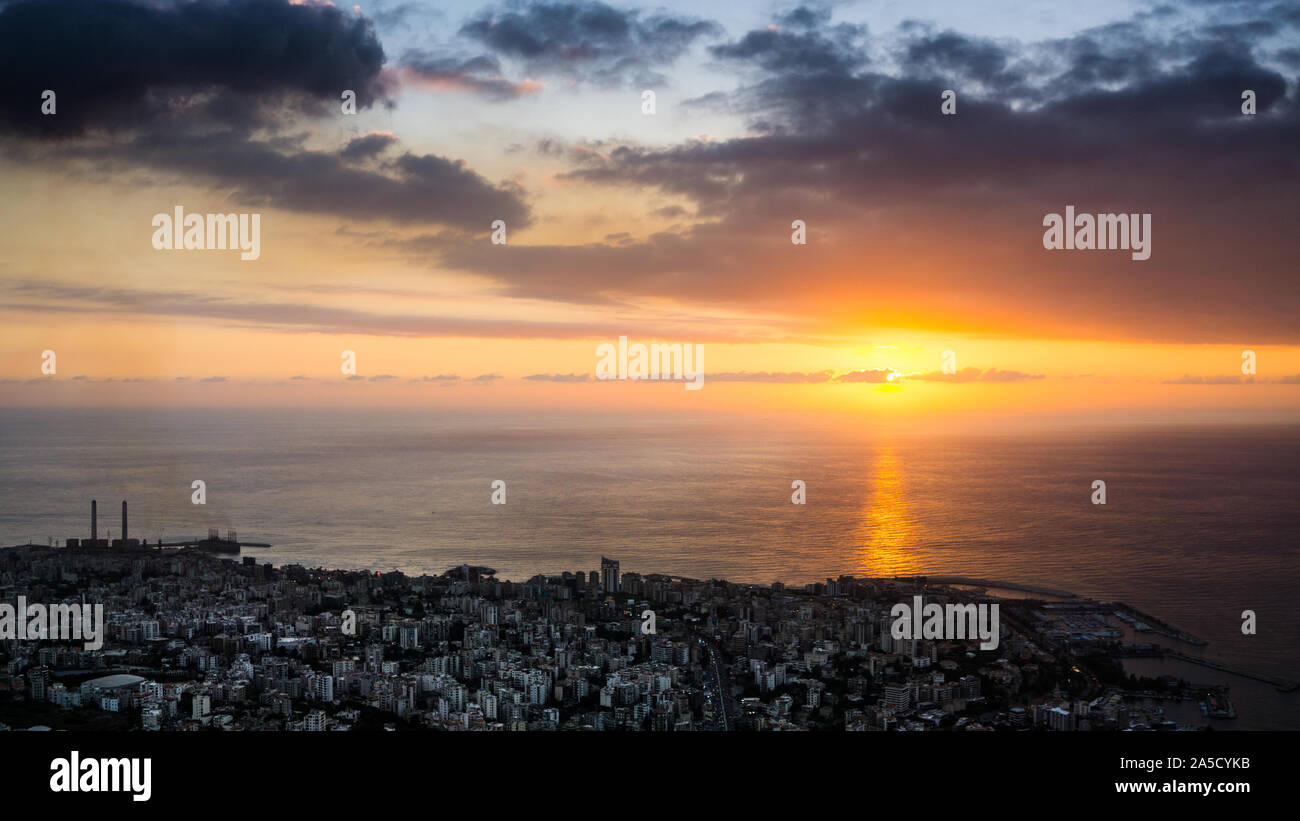 Mediterranean Sunset, Beirut, Lebanon Stock Photo - Alamy