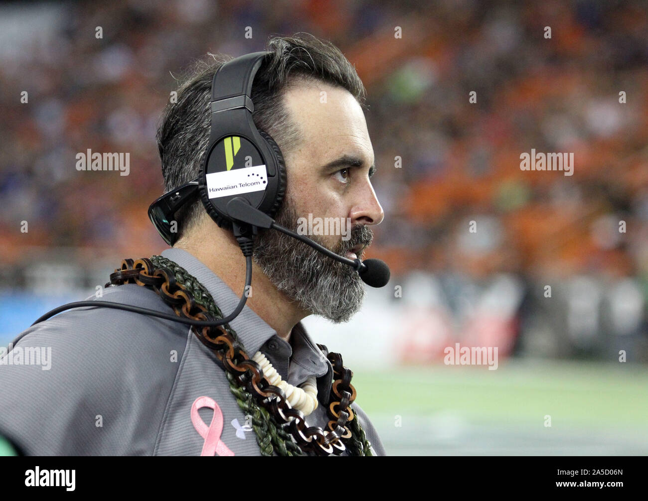 October 19, 2019 - Hawaii Rainbow Warriors head coach Nick Rolovich ...
