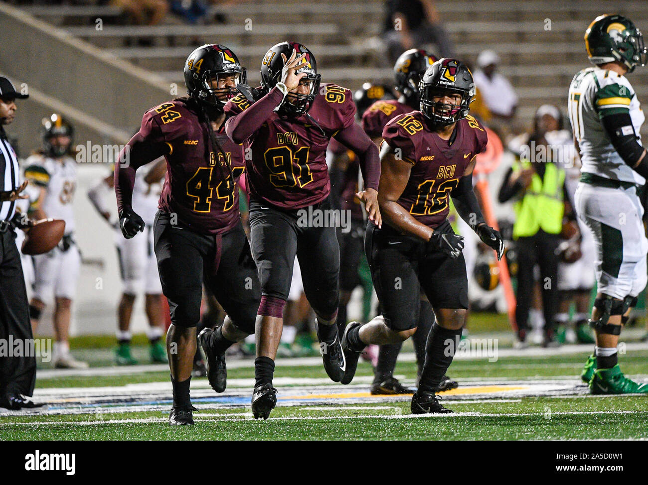 Daytona Beach, FL, USA. 19th Oct, 2019. Bethune Cookman defensive ...
