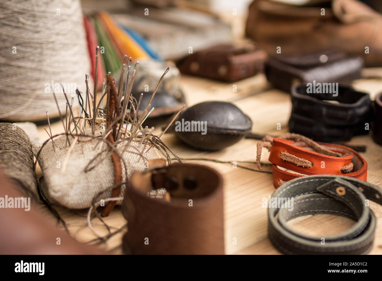 Leather manufacturing tools hi-res stock photography and images - Alamy