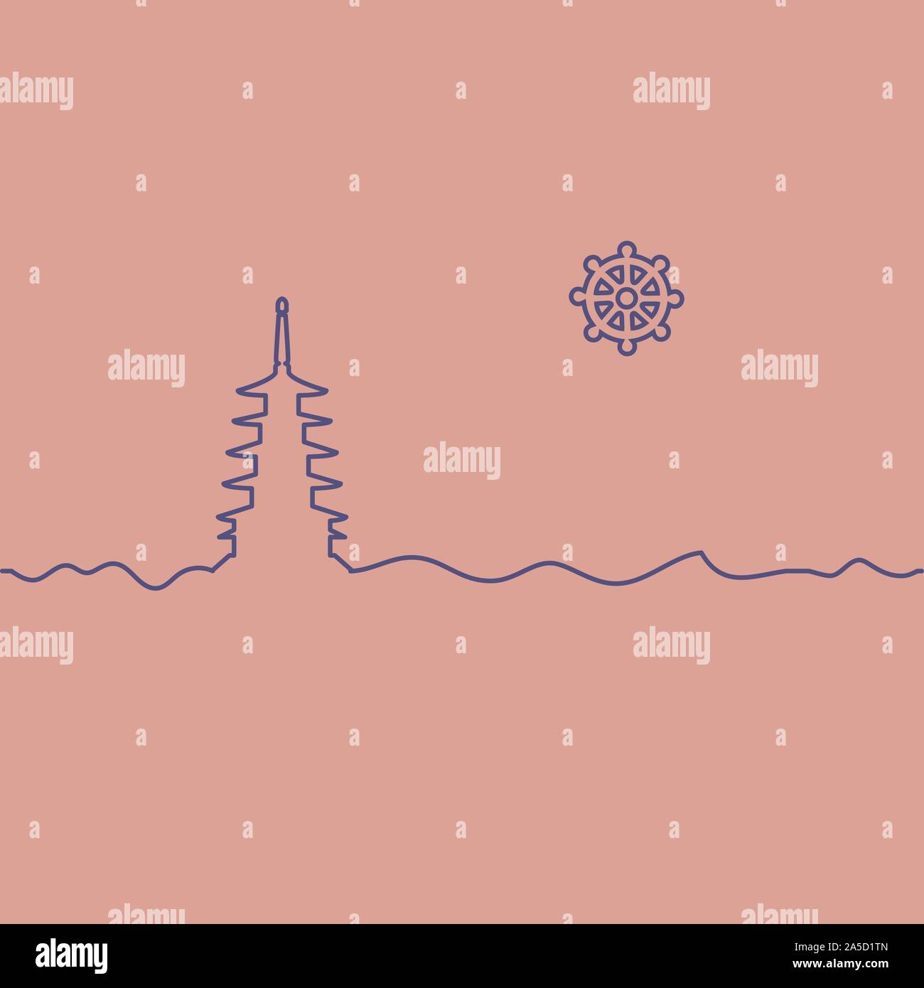 Dharma Wheel Buddha Stock Vector Images - Alamy