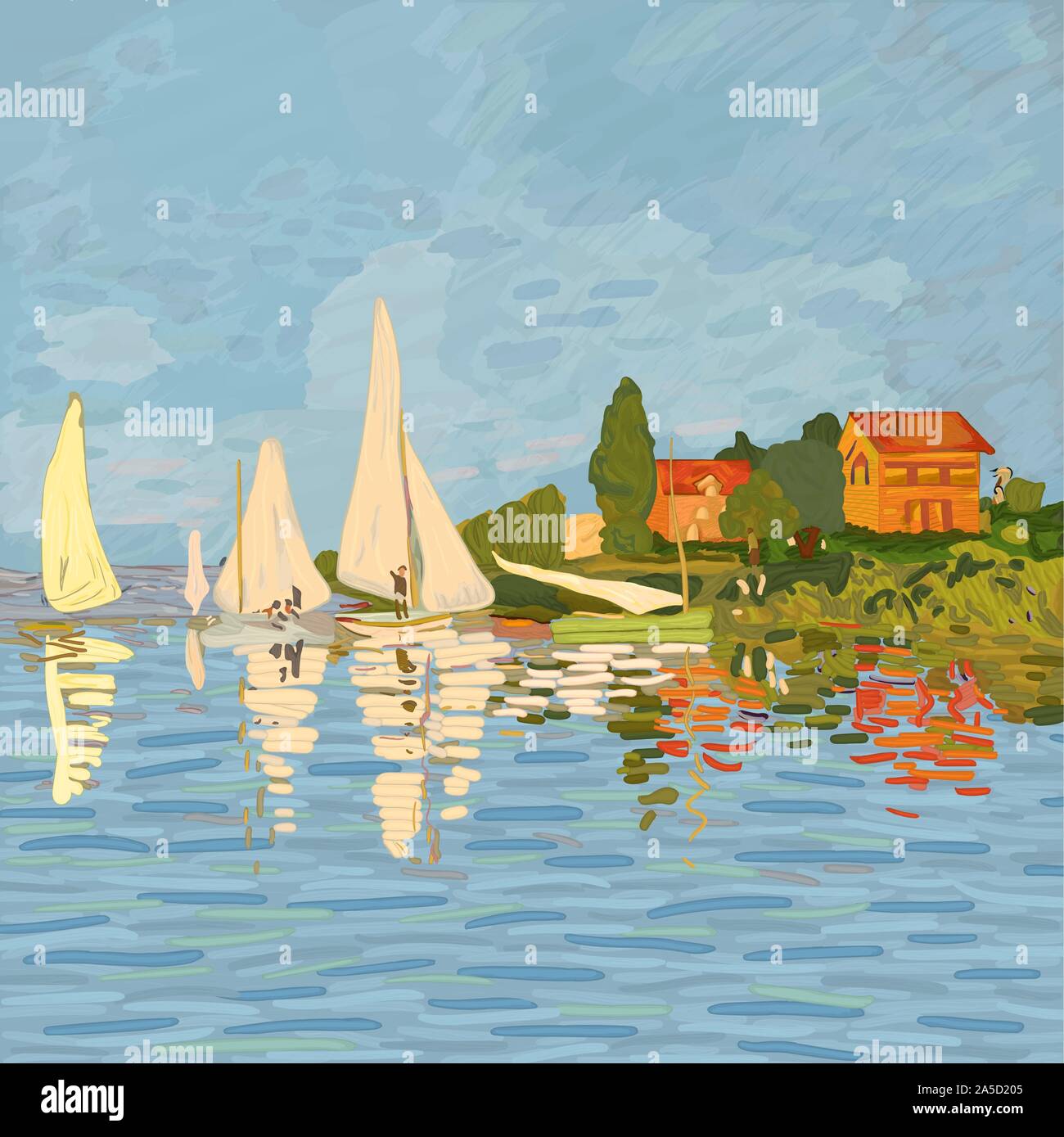 Monet trees Stock Vector Images - Alamy