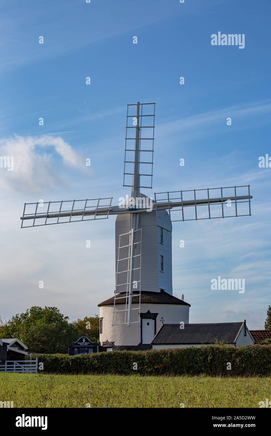 The Post Mill at Saxtead Suffolk Stock Photo - Alamy