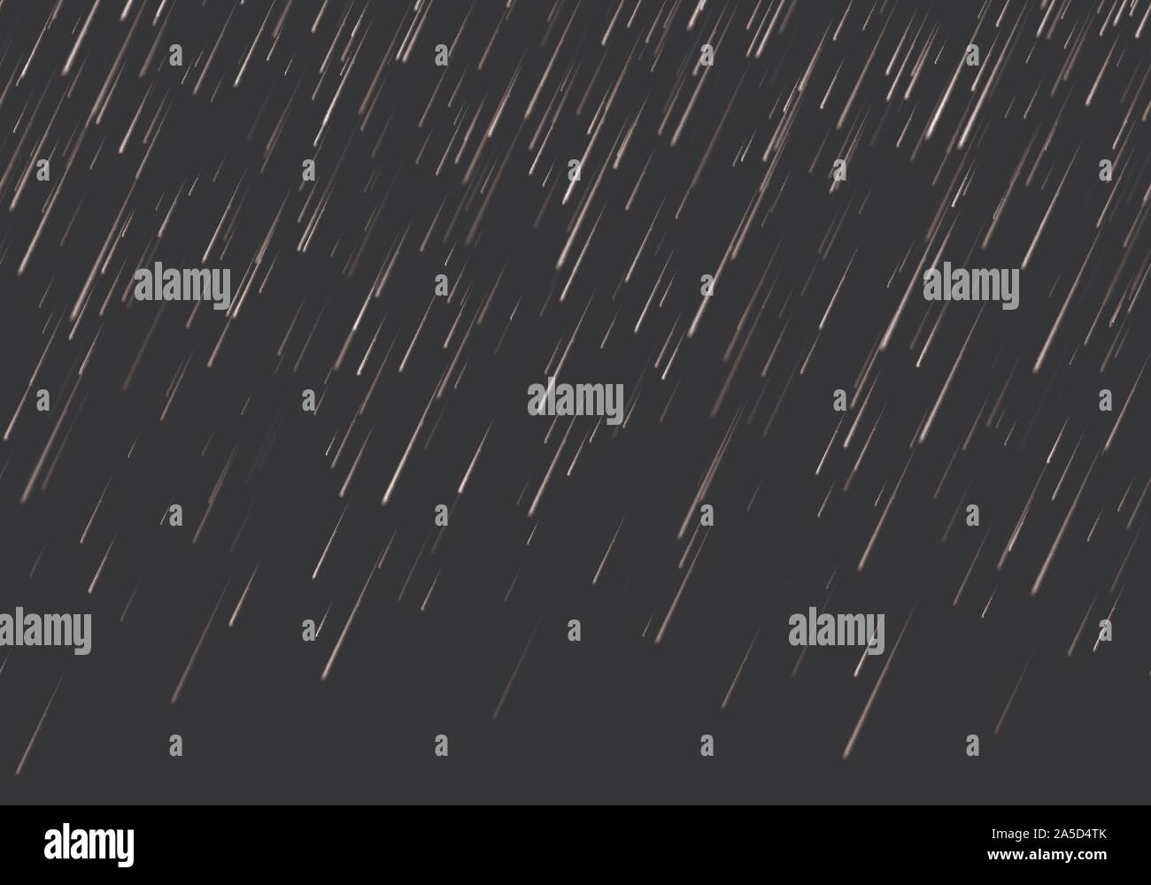 Horizontal seamless rain effect. Rainfall isolated on dark background ...