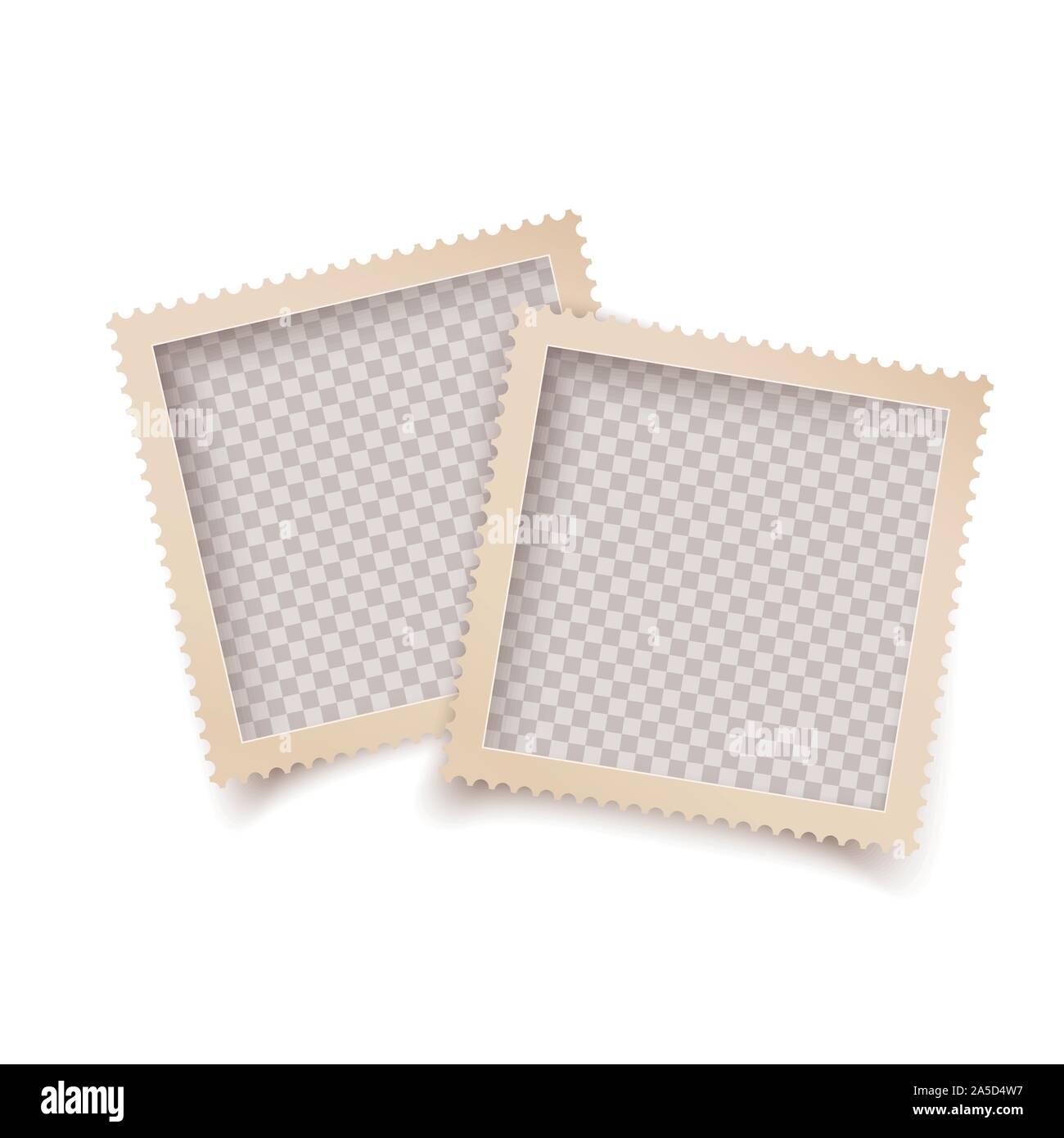 Old Square Photo Frame with Ornamental Border. Retro Photo Blank ...