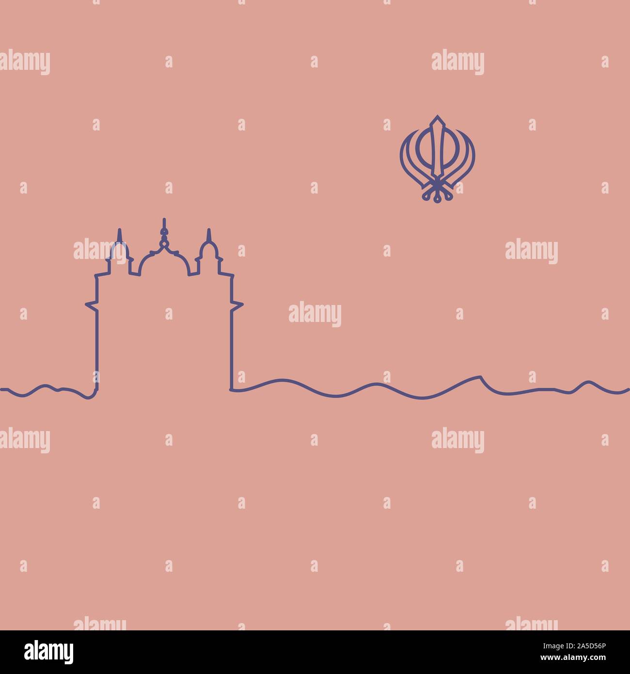 Sikh temple silhouette Stock Vector Images - Alamy