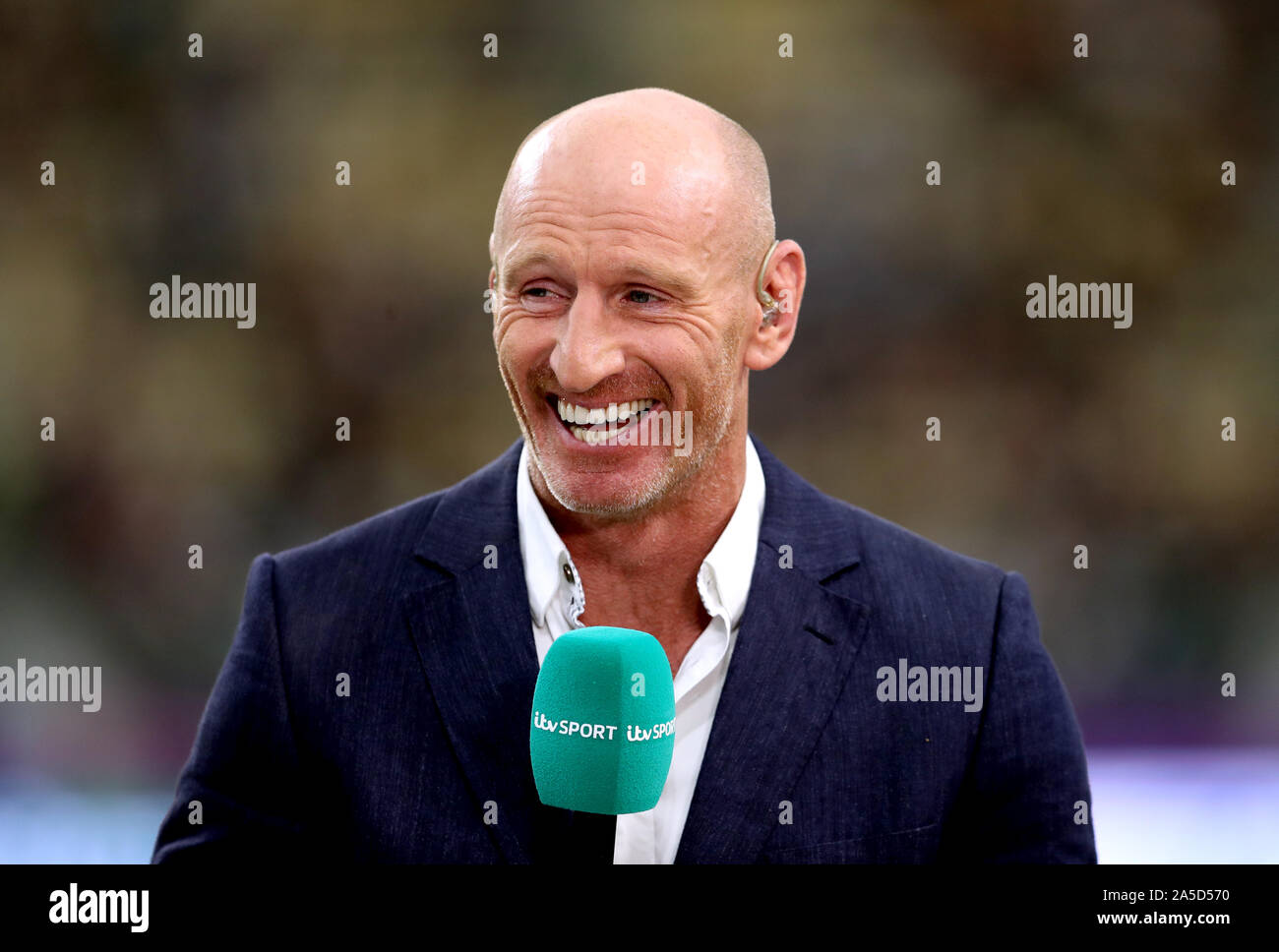 ITV sport Commentator Gareth Thomas prior to the 2019 Rugby World Cup ...