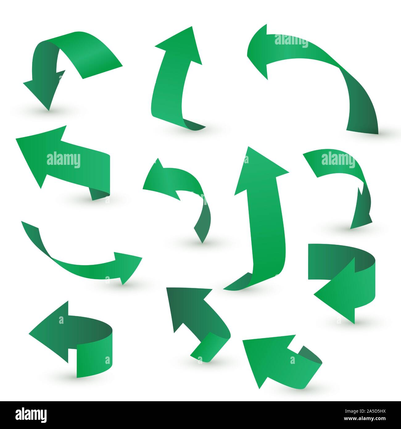Arrow stickerst various angles and directions. 3d vector icon set Stock ...