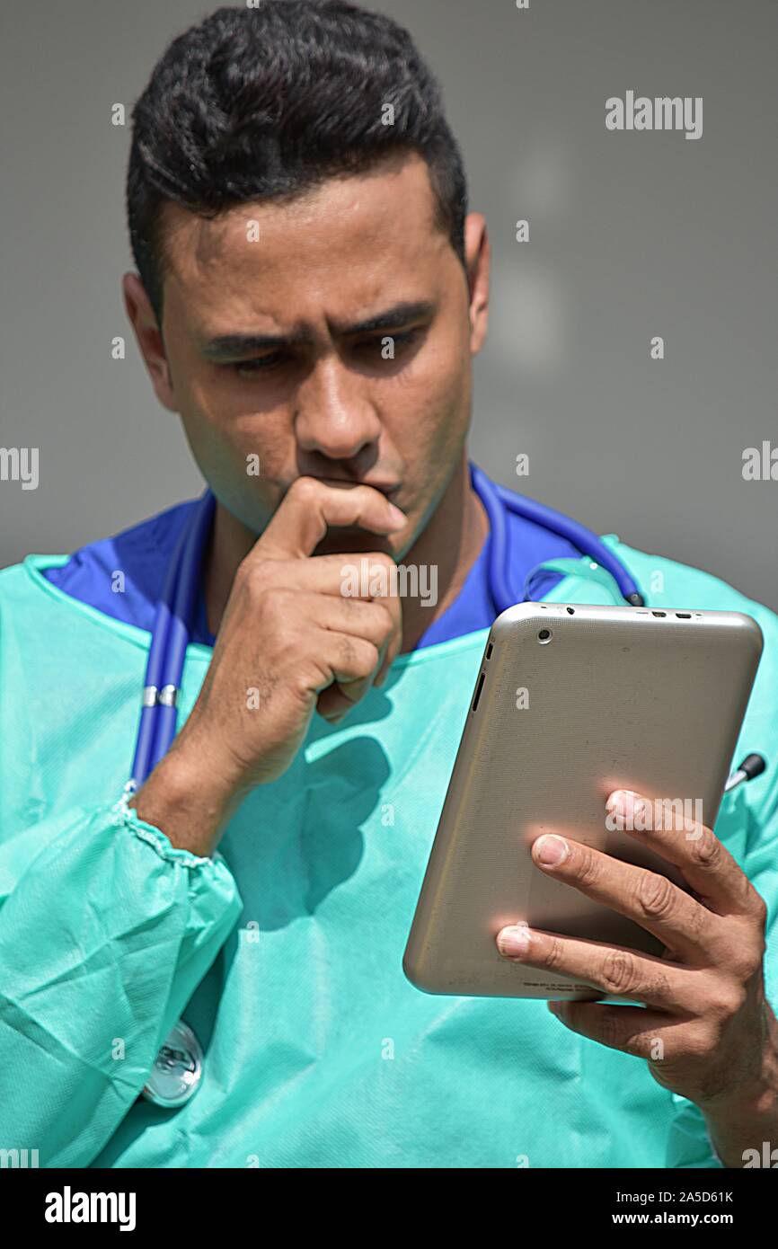Serious Male Medic Wearing Scrubs Stock Photo - Alamy