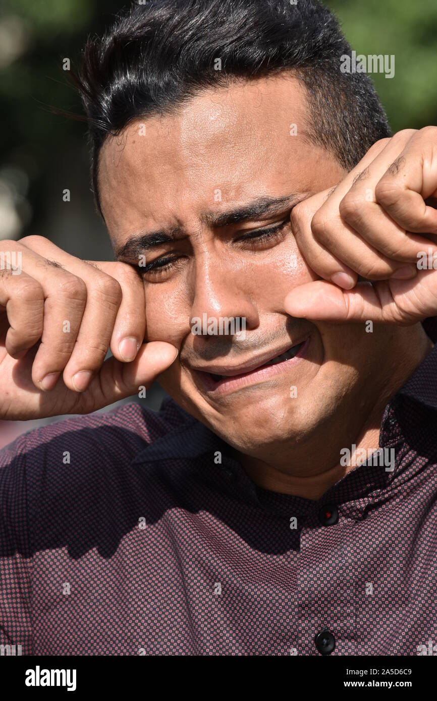 Tearful Handsome Person Stock Photo - Alamy