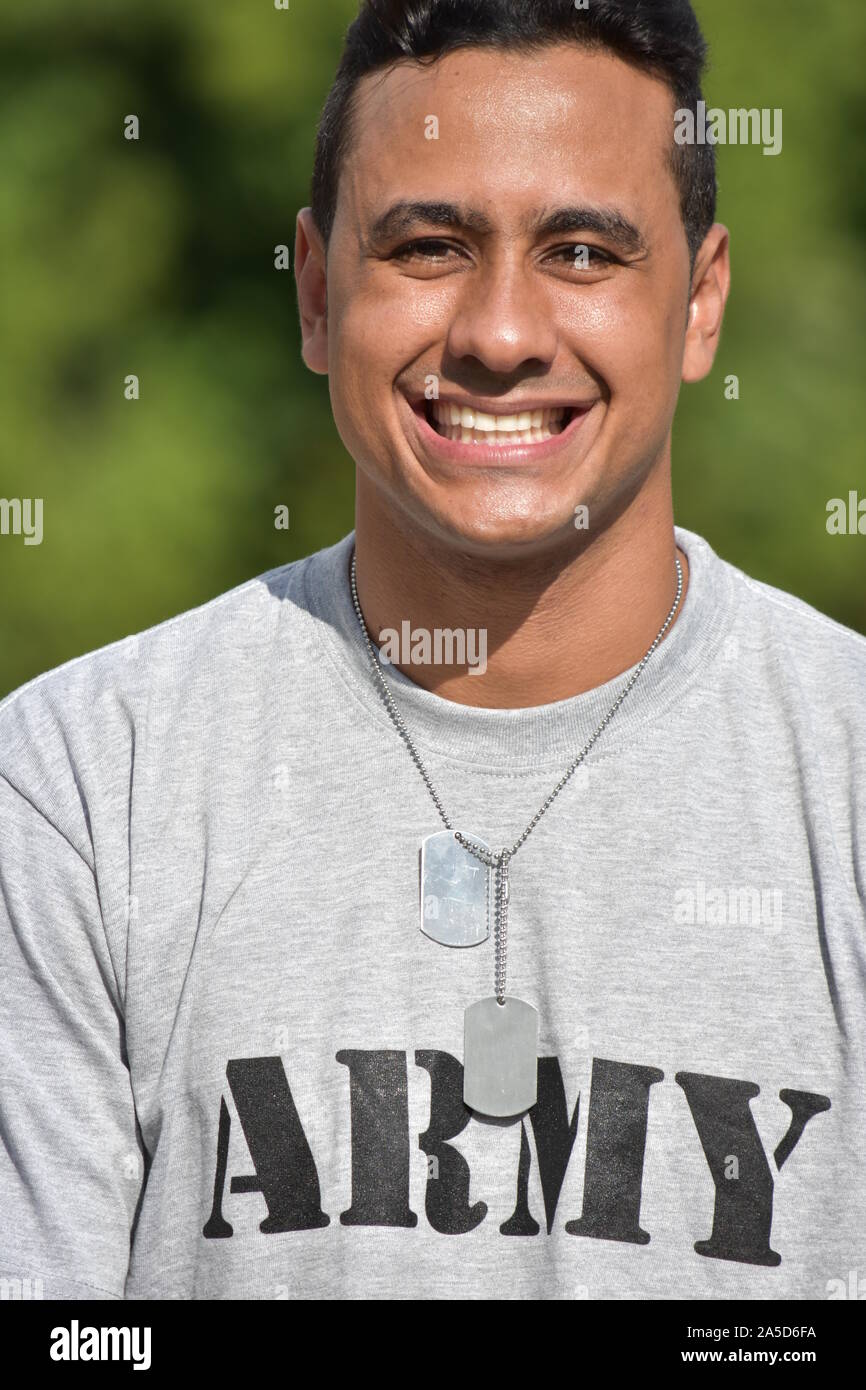 Male Soldier Smiling Stock Photo - Alamy