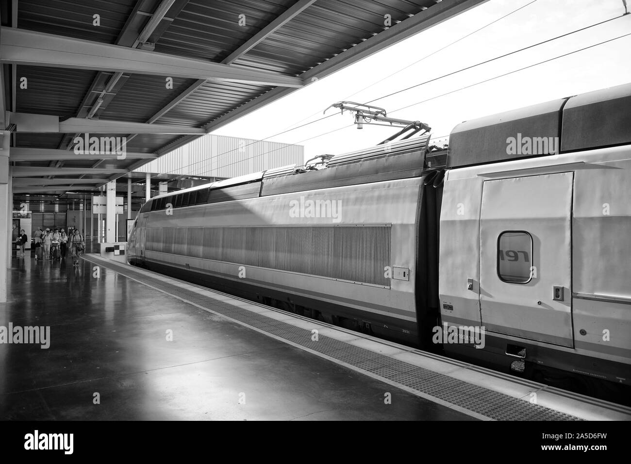 AVE High-Speed train at the station in Alicante, Spain Stock Photo - Alamy