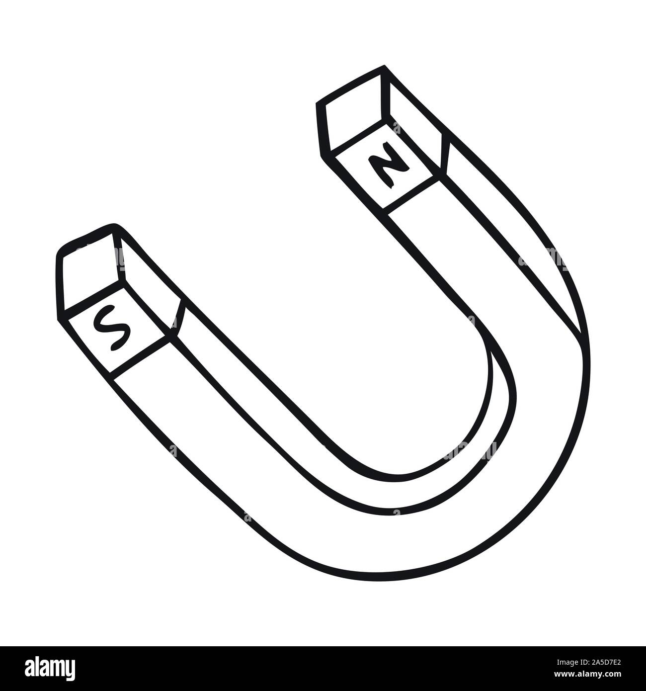 Black And White Vector Illustation Of A Magnet Stock Vector Image & Art 