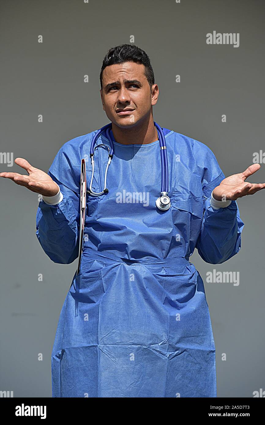 Confused Young Male Surgeon Stock Photo - Alamy