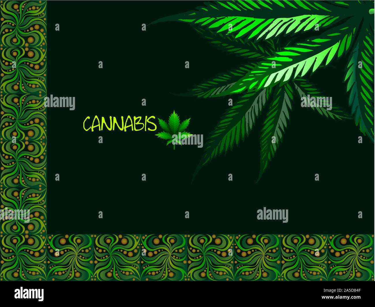 Marijuana plant black background Stock Vector Images - Alamy