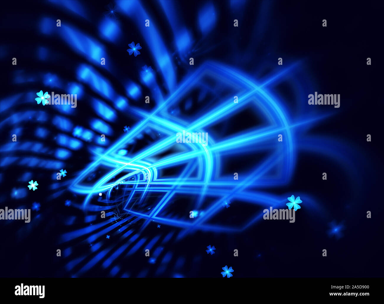 Dynamic curves ands blur pattern. Fractal graphics. Science and ...