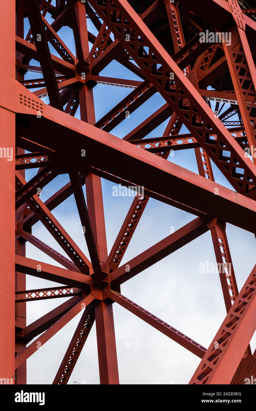 Iron structure under Golden Gate bridge of San Francisco, California ...