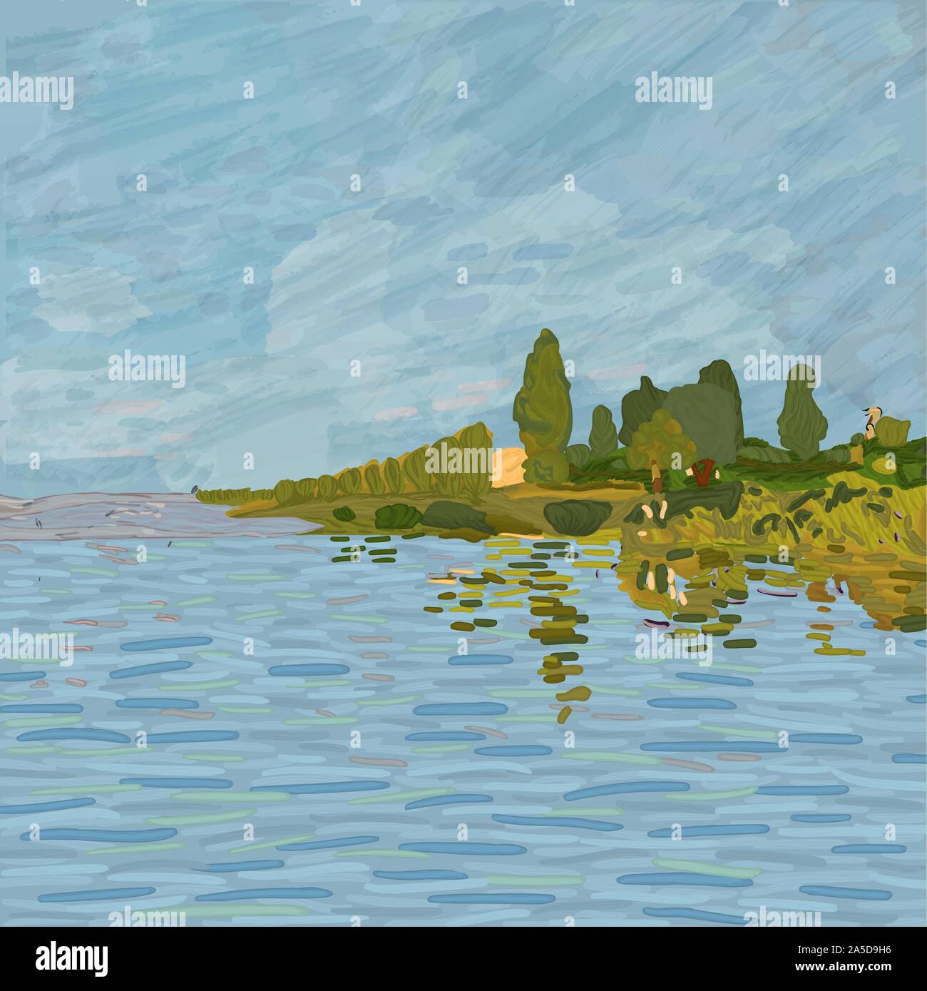 Digital Oil Painting Stock Vector Images - Alamy