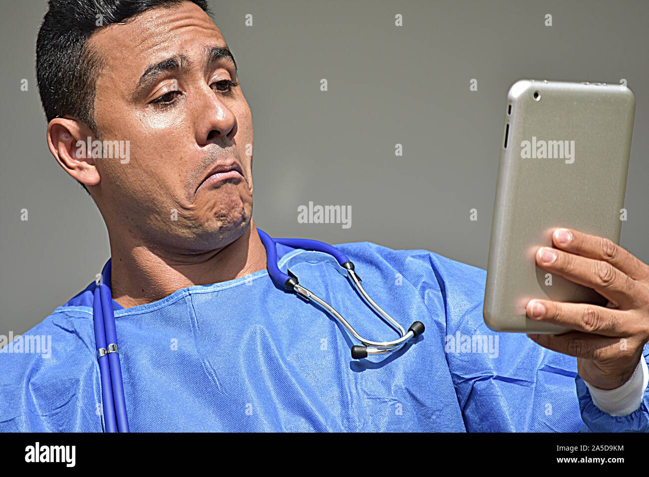 Intelligent Male Medical Professional And Confusion Stock Photo - Alamy