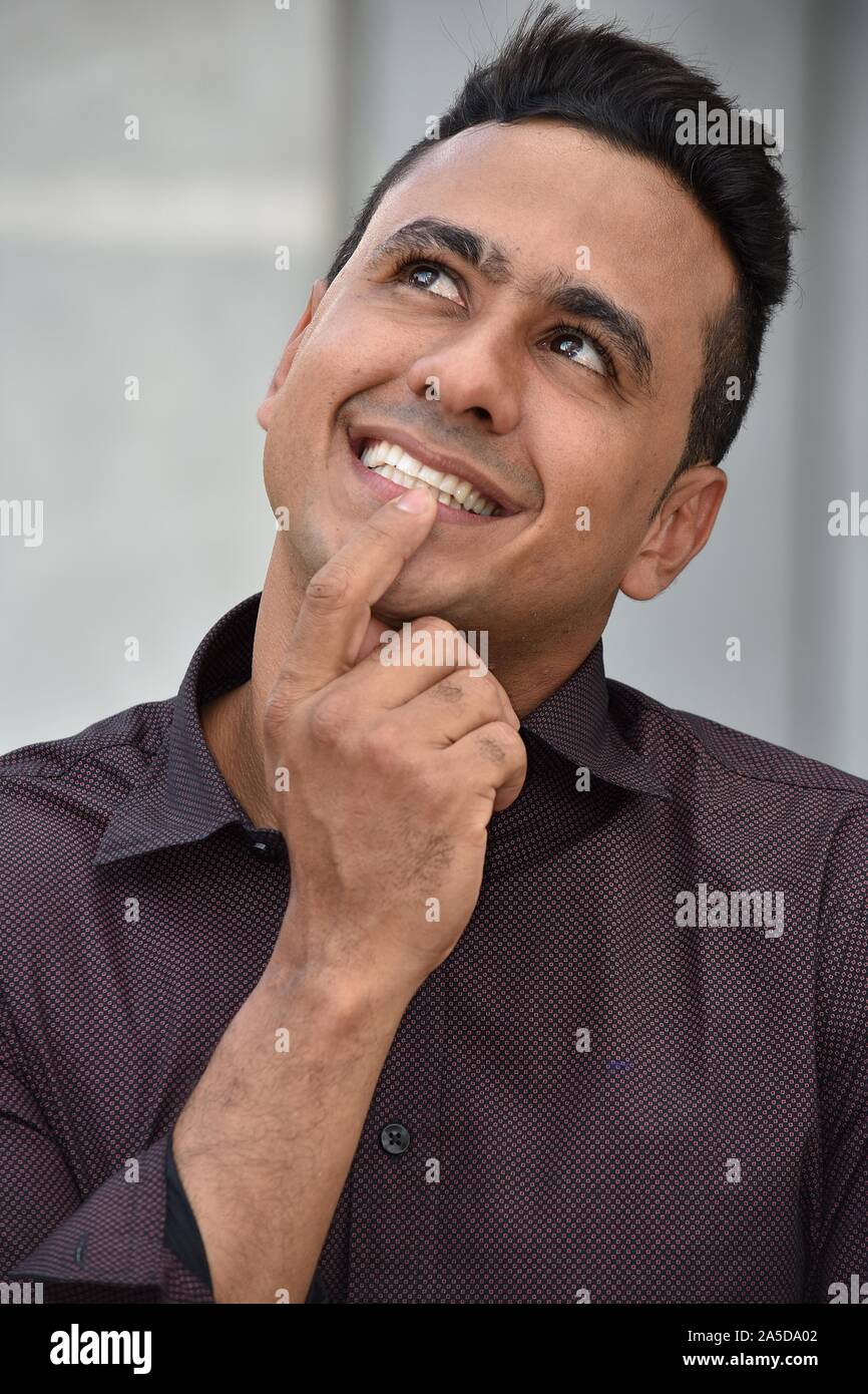 Contemplative Handsome Person Stock Photo - Alamy