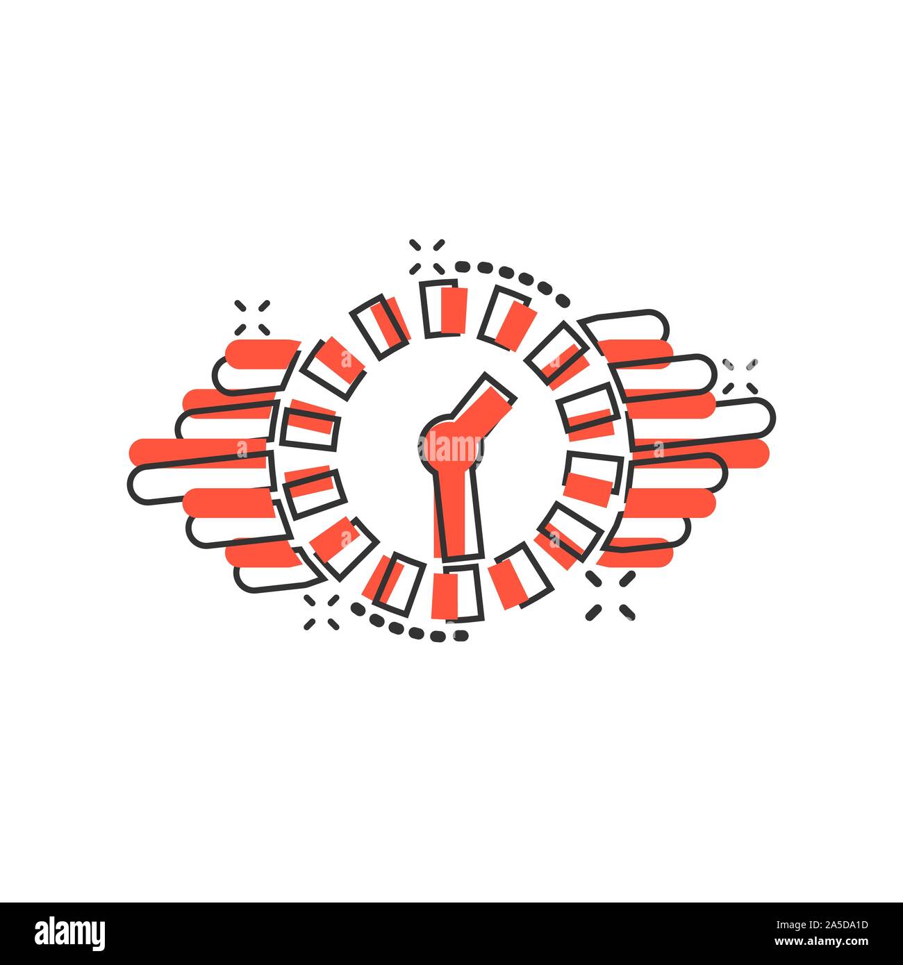 Clock countdown icon in comic style. Time chronometer vector cartoon ...