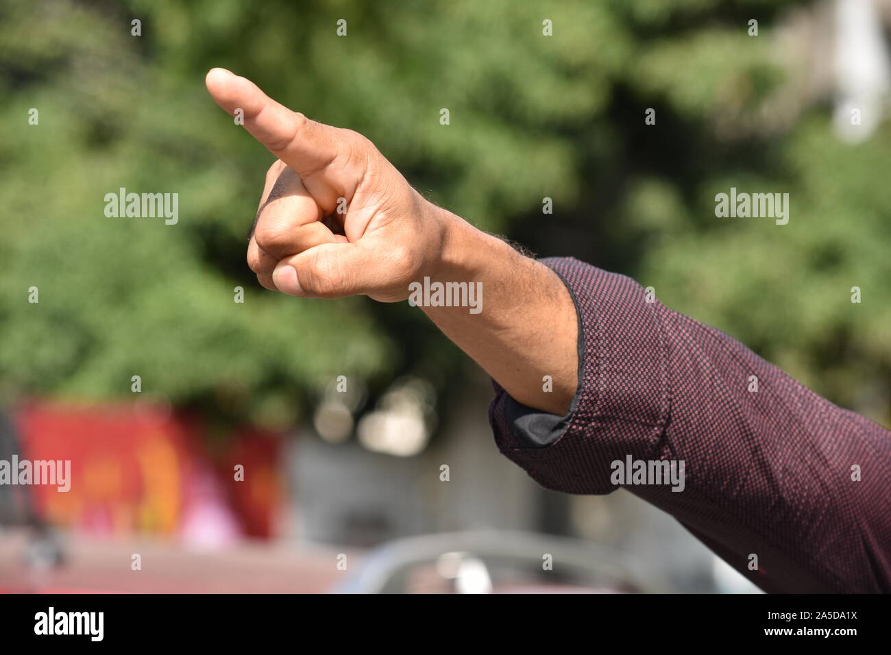An Adult Male Hand Pointing Stock Photo - Alamy