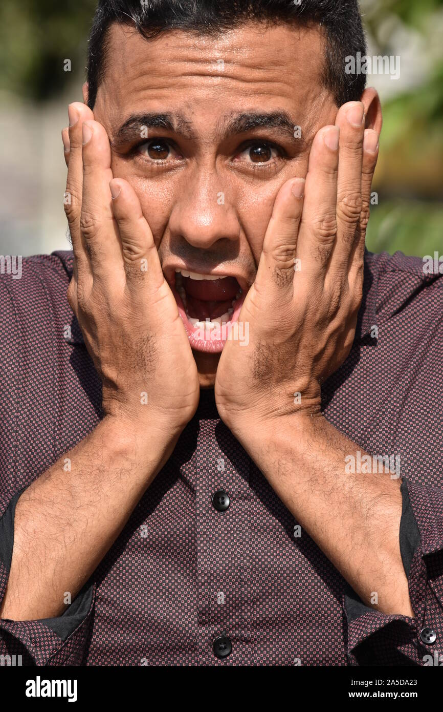 Shocked Colombian Man Stock Photo - Alamy